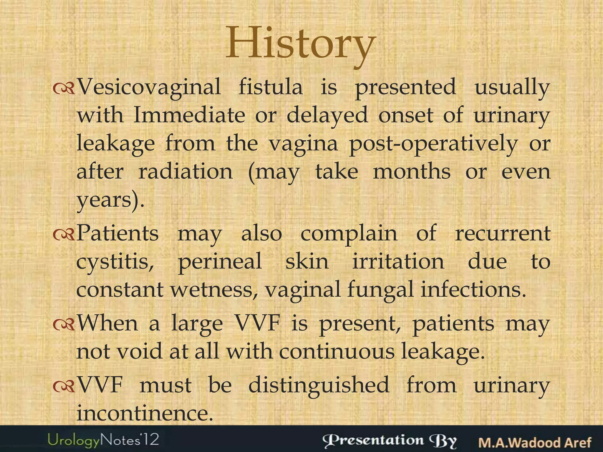 Vesicovaginal fistula evaluation | PDF