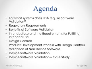 Process and Regulated Processes Software Validation Elements | PPTX