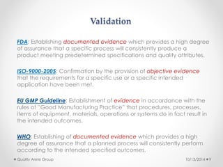 Process and Regulated Processes Software Validation Elements | PPTX