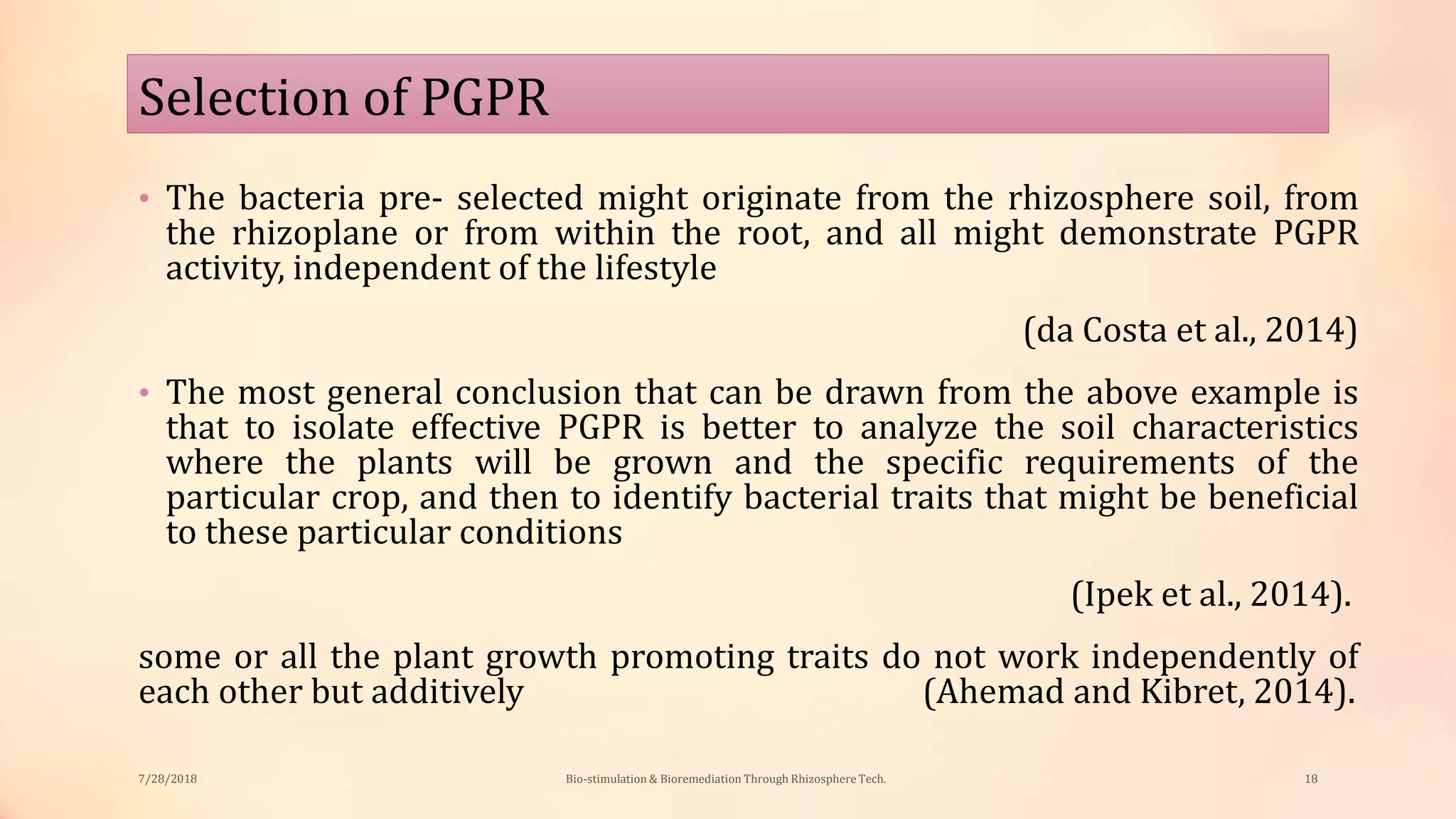 Bio stimulation & Bio remediation Through Rhizosphere Technology | PPT