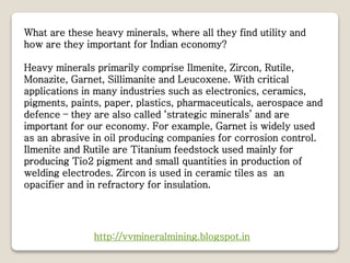 VV Mineral V Subramanian Take On The Indian Heavy Minerals Industry | PPT