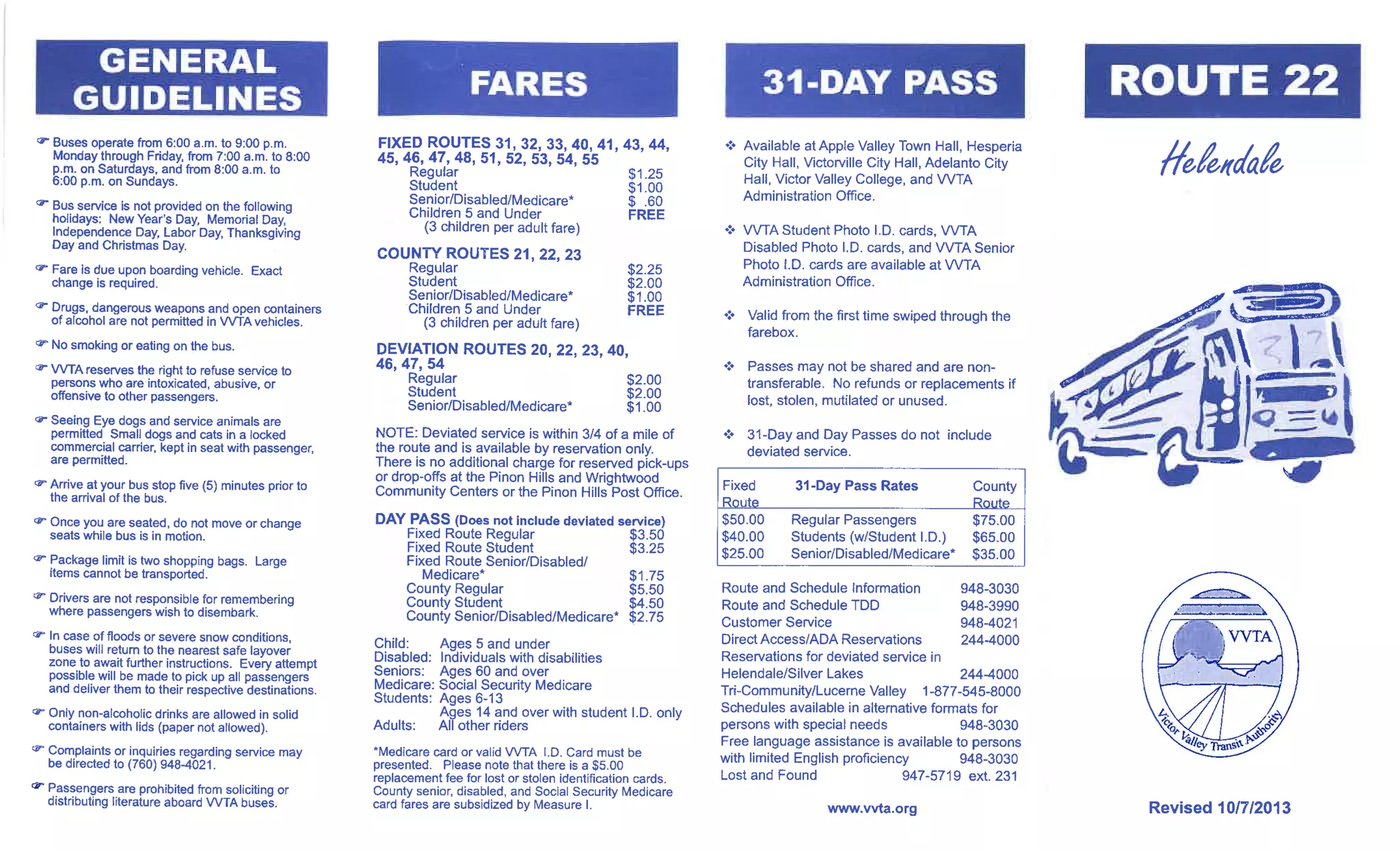 VVTA Bus Route 22 – Helendale Bus Schedule | PDF