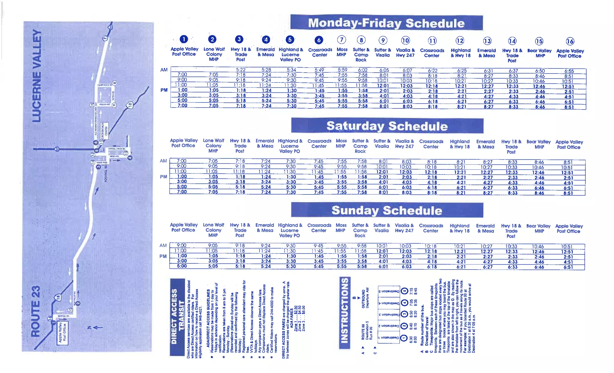 VVTA Bus Route 23 - Lucerne Valley Bus Schedule | PPT
