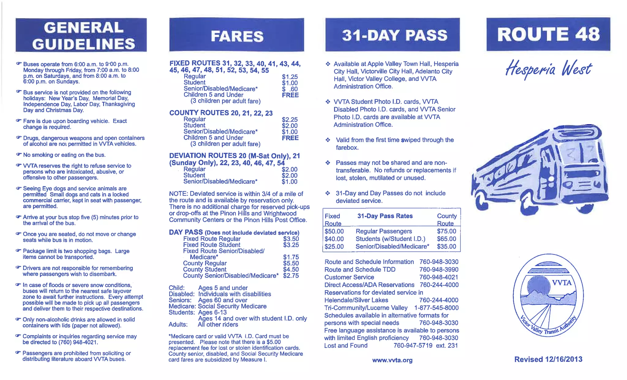 VVTA Bus Route 48 - Hesperia West Bus Schedule | PDF
