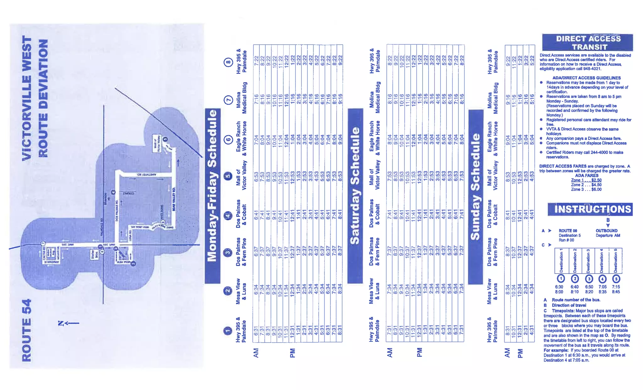 VVTA Bus Route 54 - Victorville West Bus Schedule | PDF