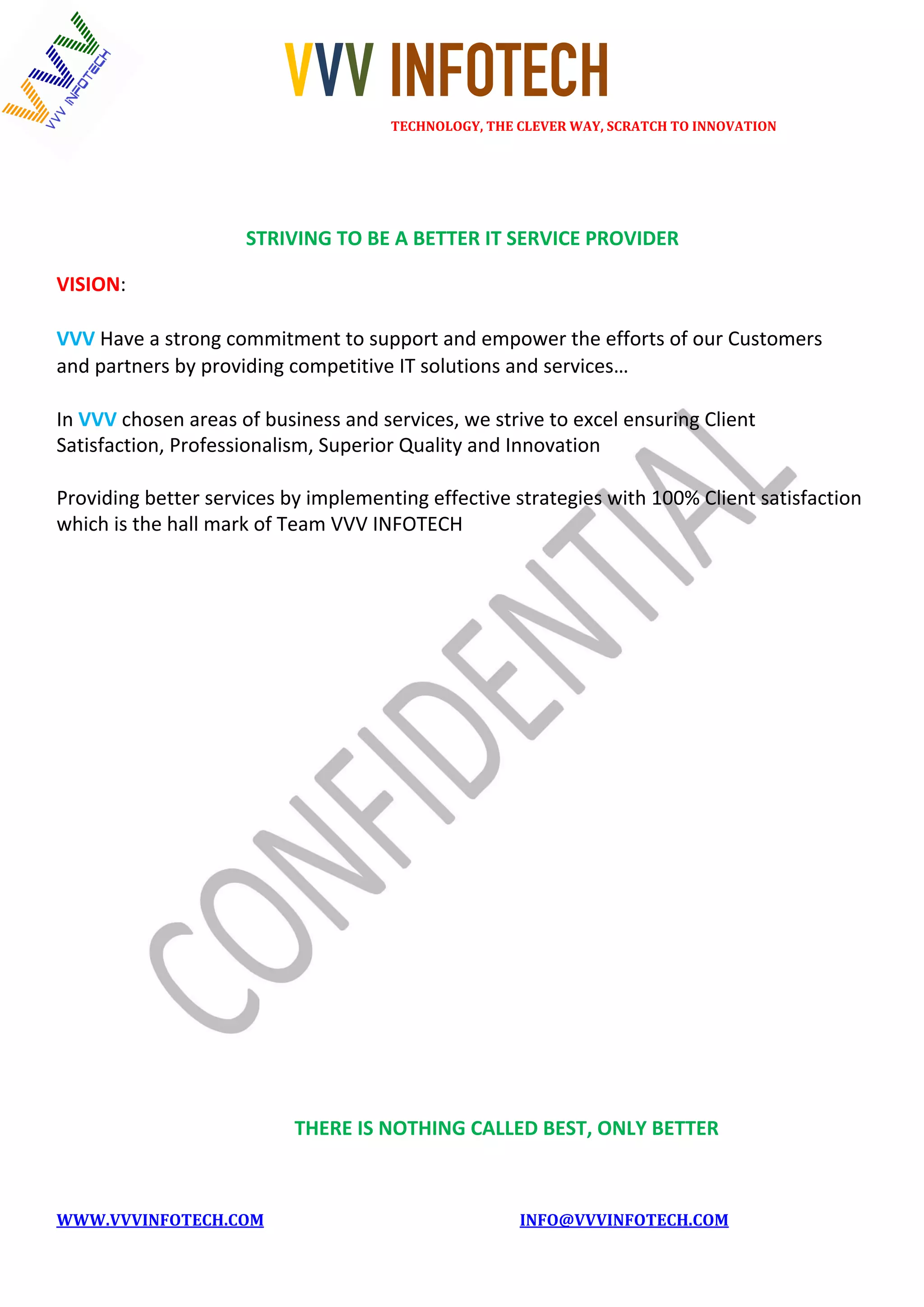 Vvv pvt ltd - company profile | PDF