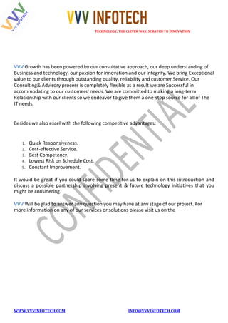 Vvv pvt ltd - company profile | PDF