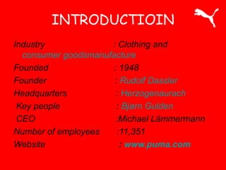 PUMA COMANY PRESENTATION | PPT