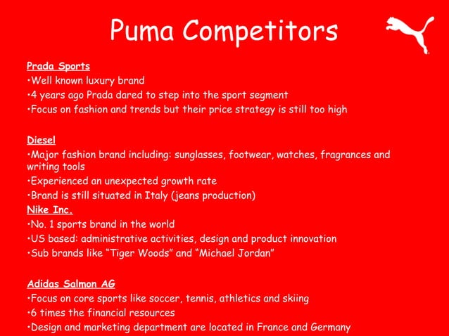 PUMA COMANY PRESENTATION | PPT | Business | Business and Finance