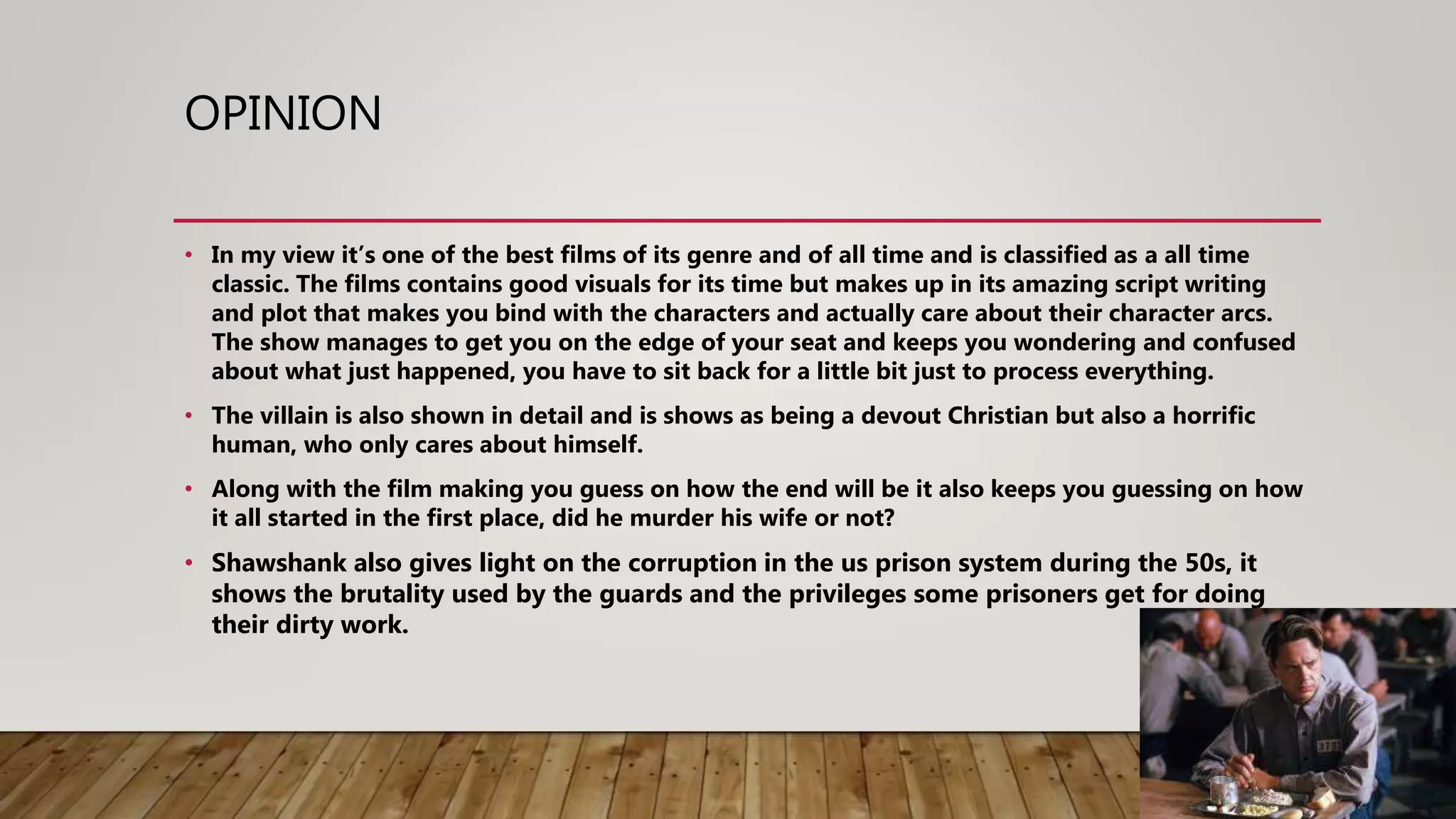 Shawshank redemption analysis | PPTX