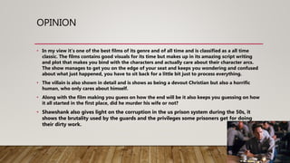 Shawshank redemption analysis | PPTX