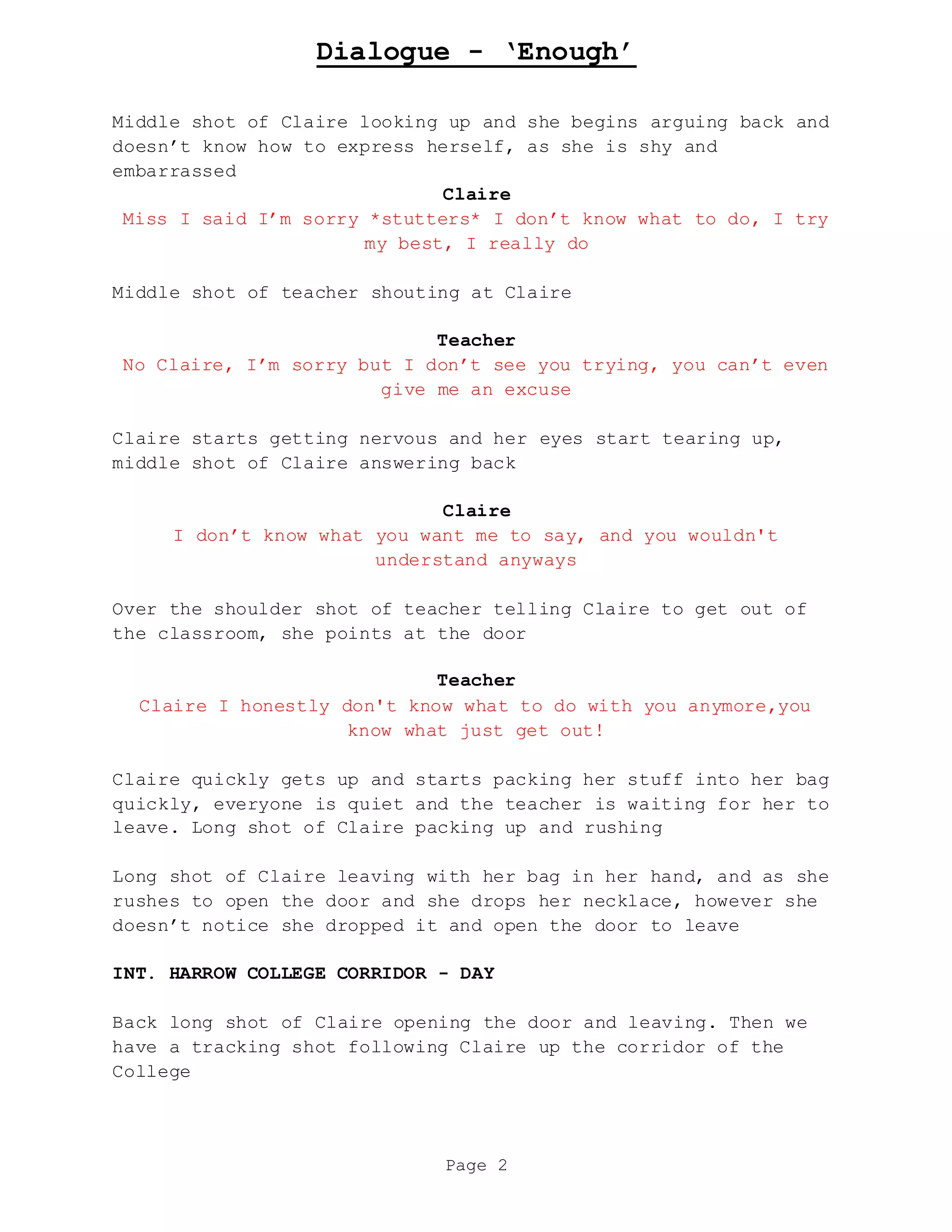 Script with dialogue | PDF