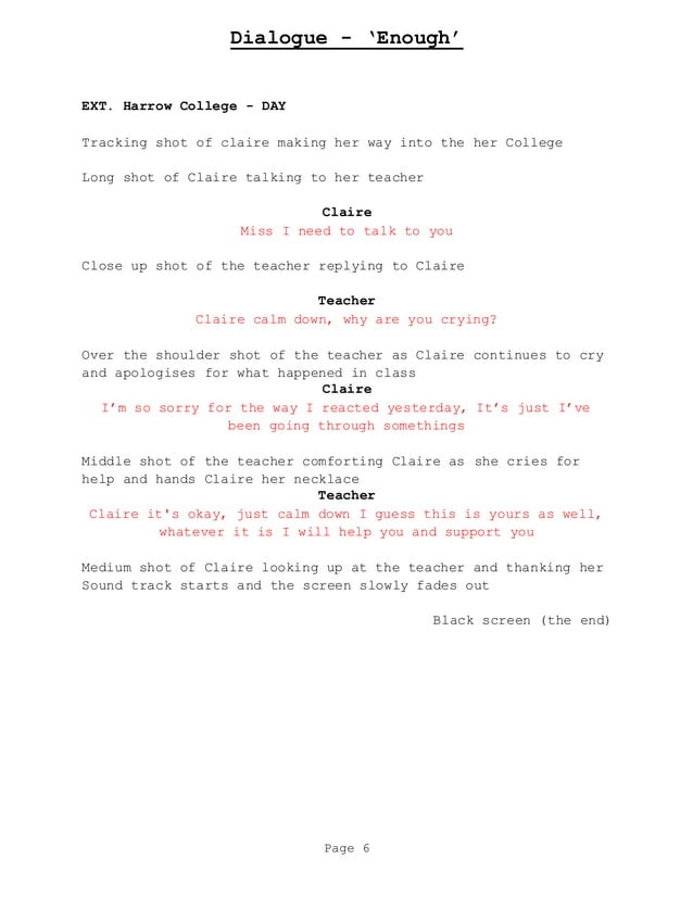 Script with dialogue | PDF