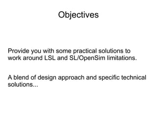 VWBPE 2020 - Overcoming LSL Limitations in Second Life | PPT