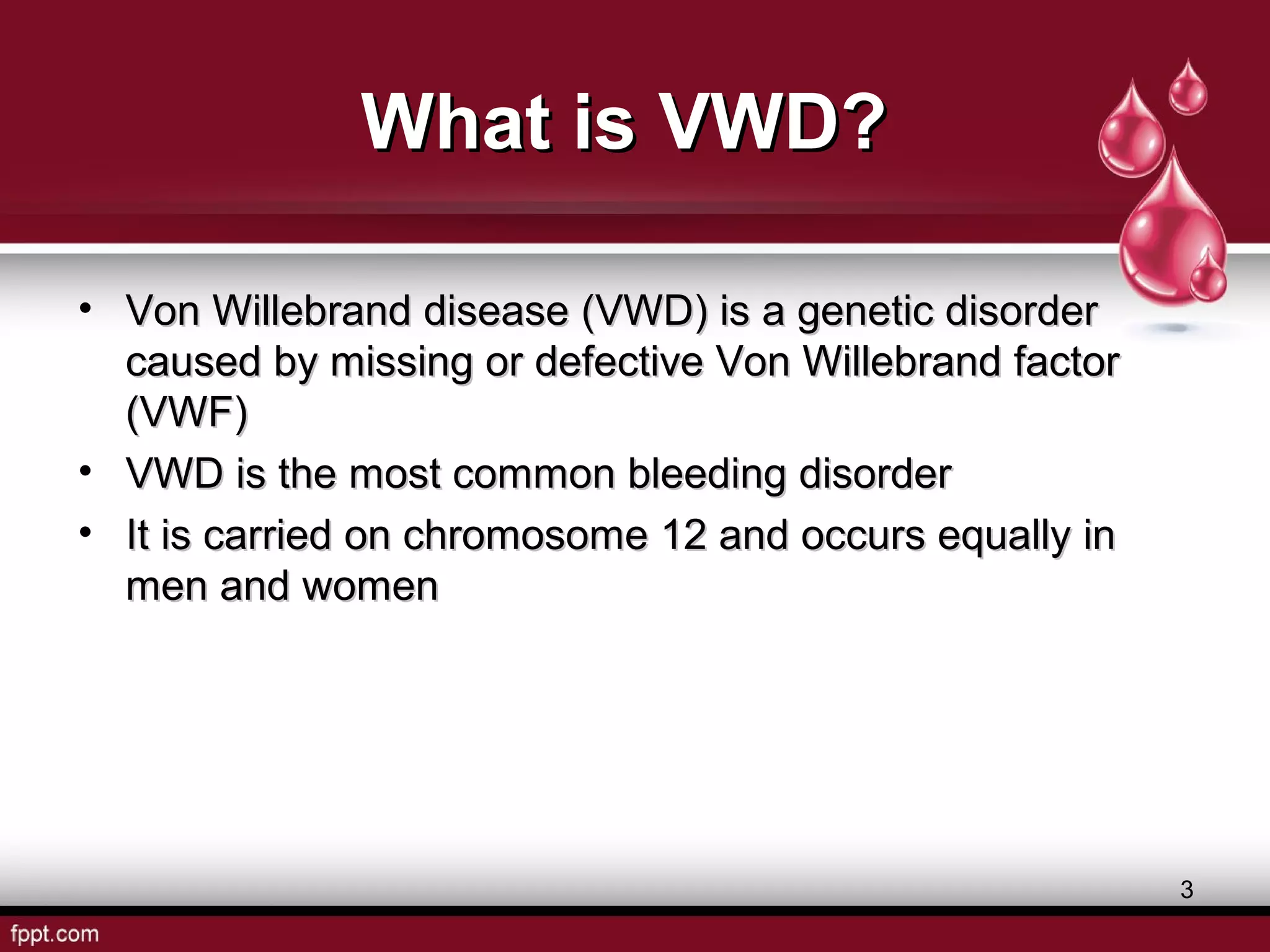 Von Willebrand Disease | PPT