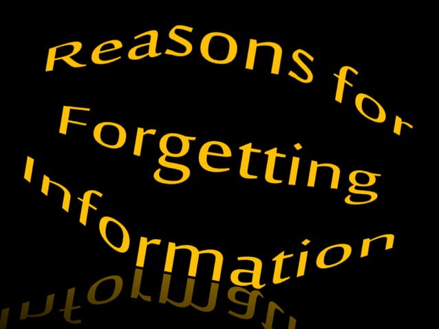 Memory and Forgetting - Psychology | PPSX