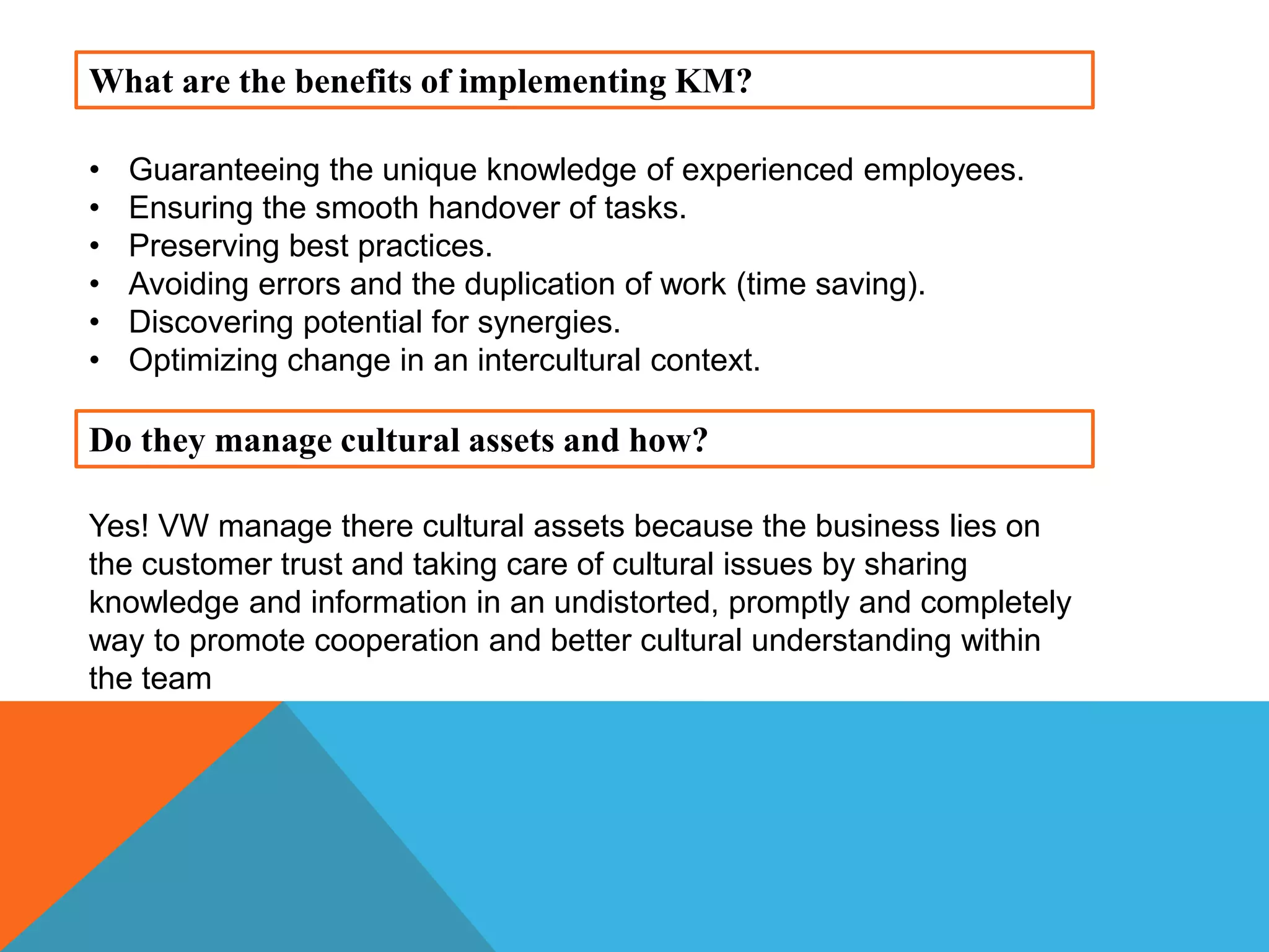VW knowledge management implementation - Case study | PPTX