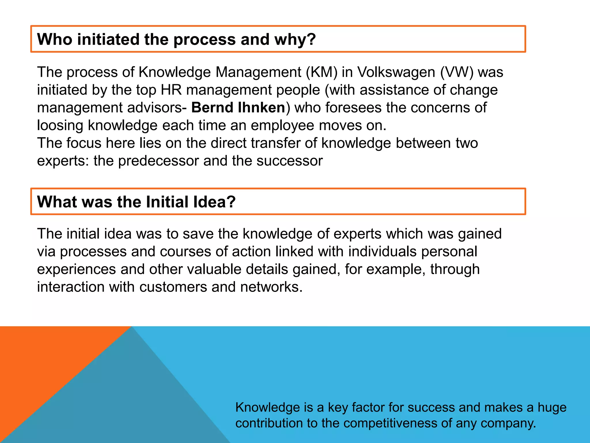 VW knowledge management case study | PPTX
