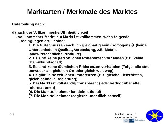 Vollkommener Markt Definition