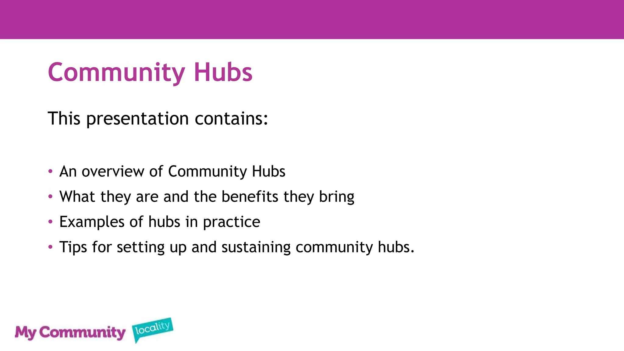 Community Hubs guide | PPTX