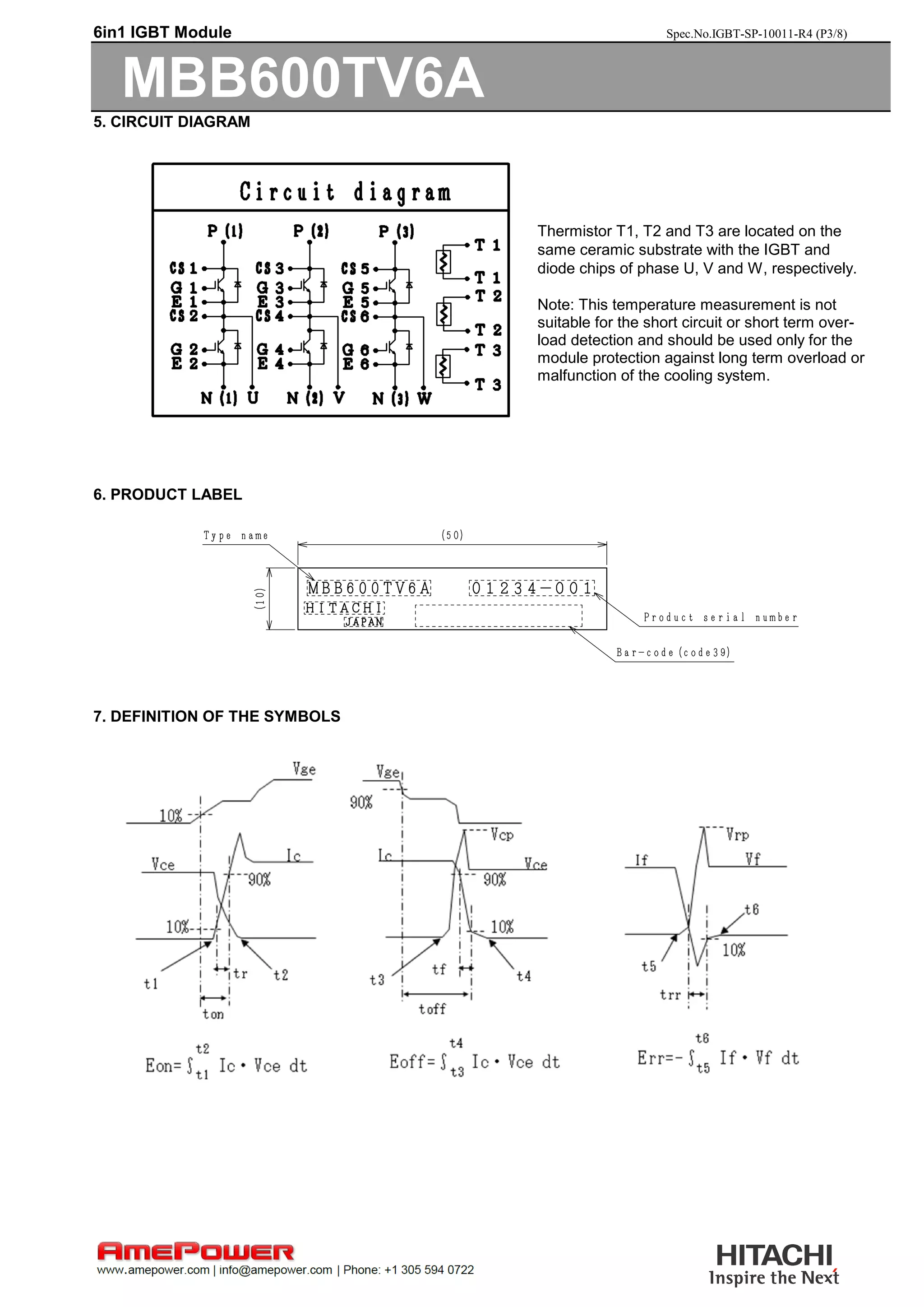Hitachi's Service Proven Automotive IGBT MBB600TV6A at 600A / 650V with ...