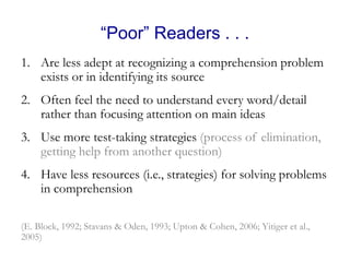 Reading Strategies: What do "Good" readers do? | PPTX