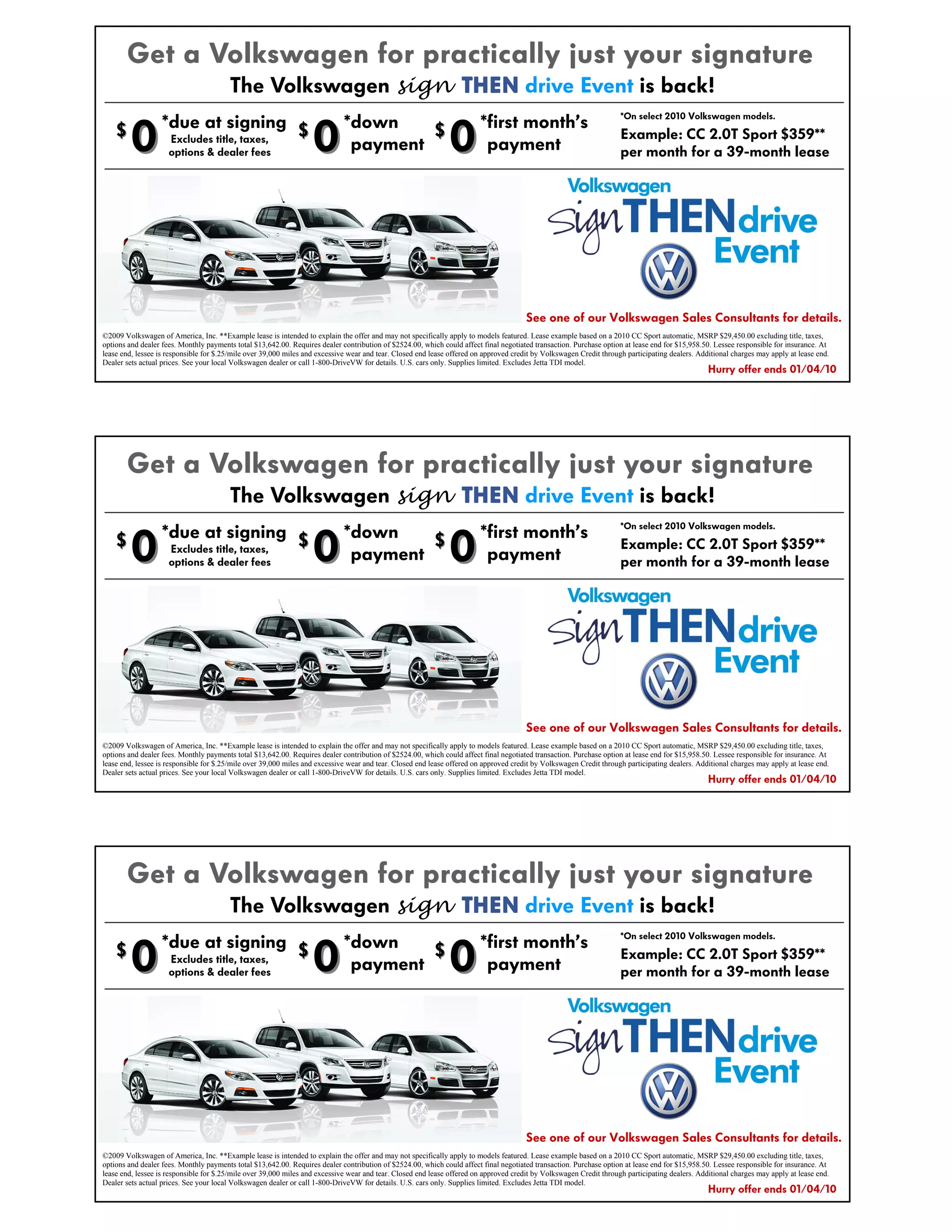 Vw Sign Then Drive Coupon | PDF