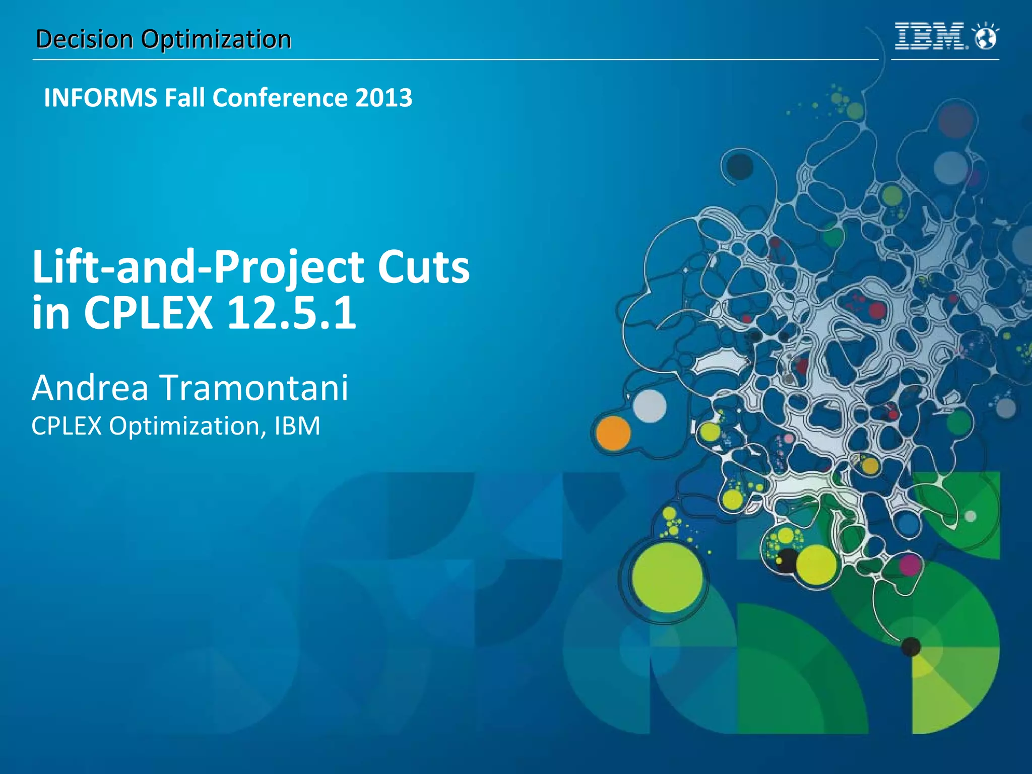 Lift-and-Project Cuts in CPLEX 12.5.1 | PDF