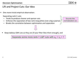 Lift-and-Project Cuts in CPLEX 12.5.1 | PPT