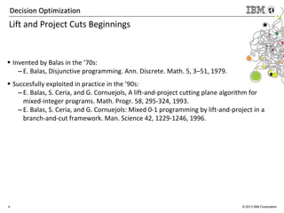 Lift-and-Project Cuts in CPLEX 12.5.1 | PPT