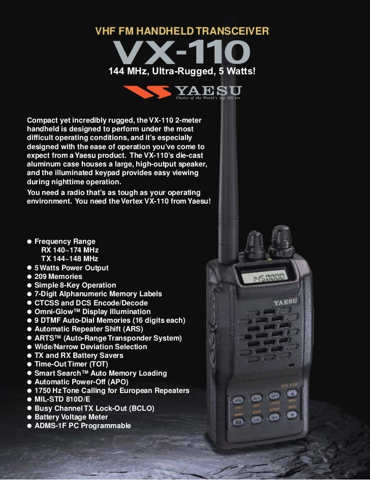 Yaesu Vx 110