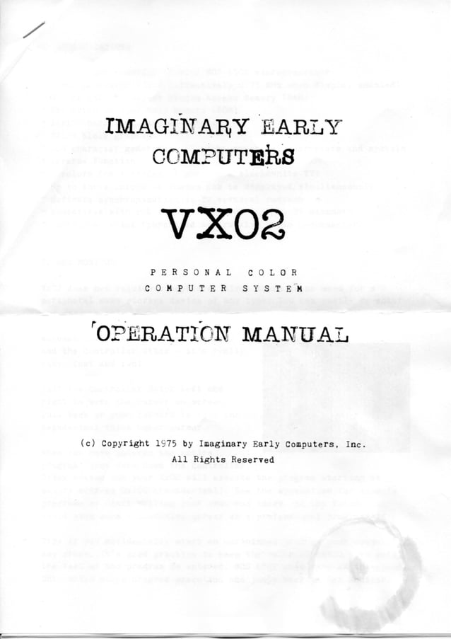 Vx02 Operation Manual | PDF