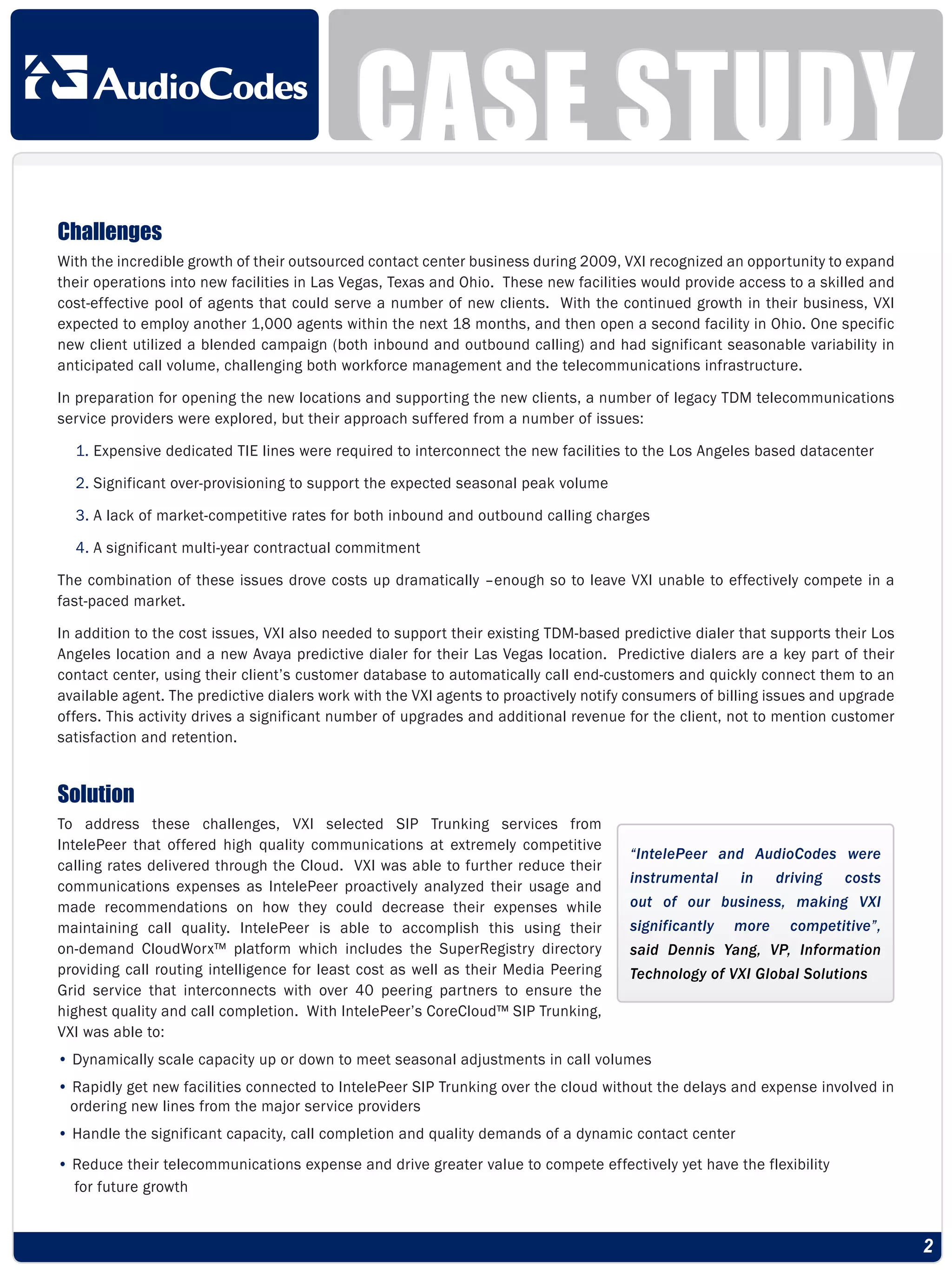VXI case study | PDF