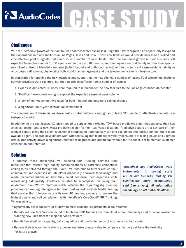 VXI case study | PDF