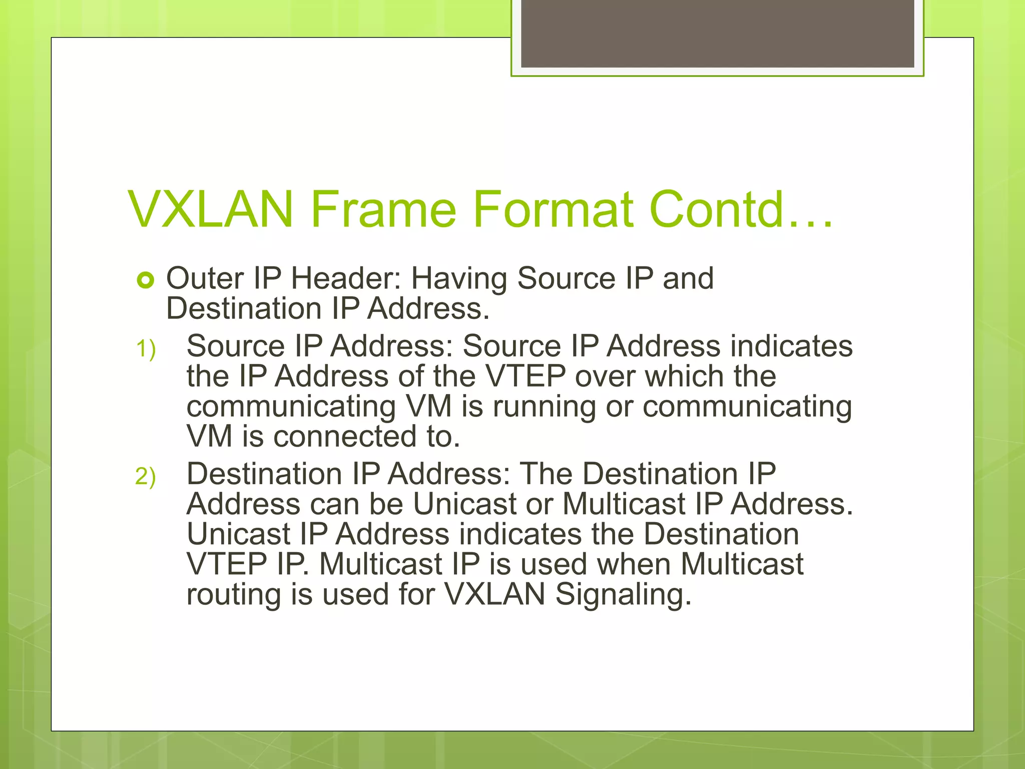 Vxlan frame format and forwarding | PPT