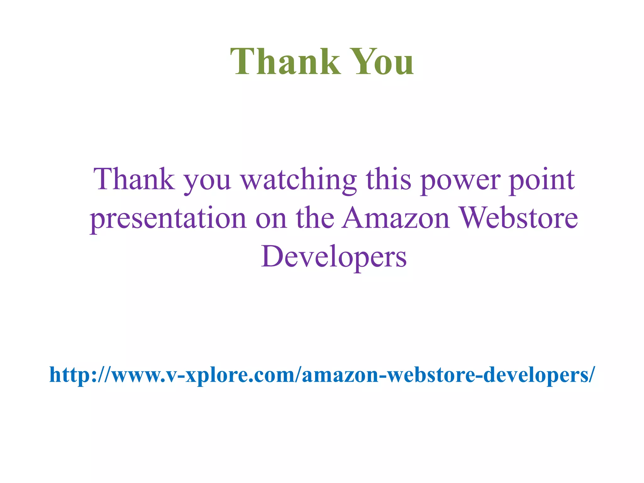 Amazon Webstore Developers | PPT