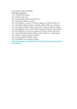 Vxscan h90 j2534 diesel truck-work as nexiq usb link | DOC