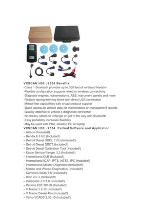 Vxscan h90 j2534 diesel truck-work as nexiq usb link | DOC
