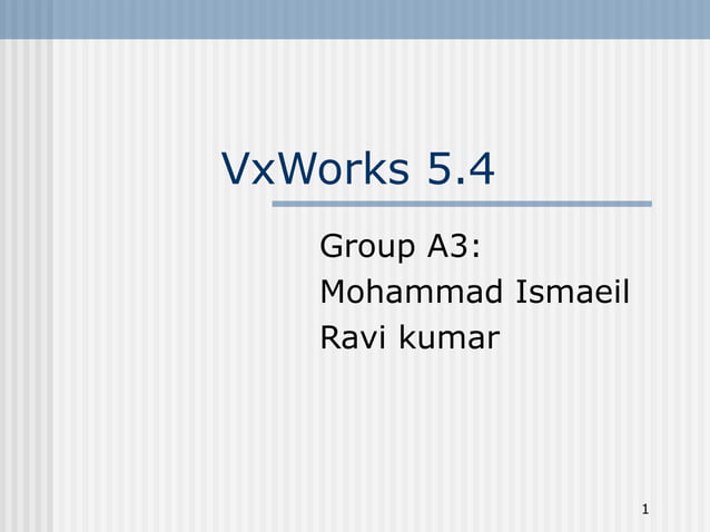 Vxworks | PPT