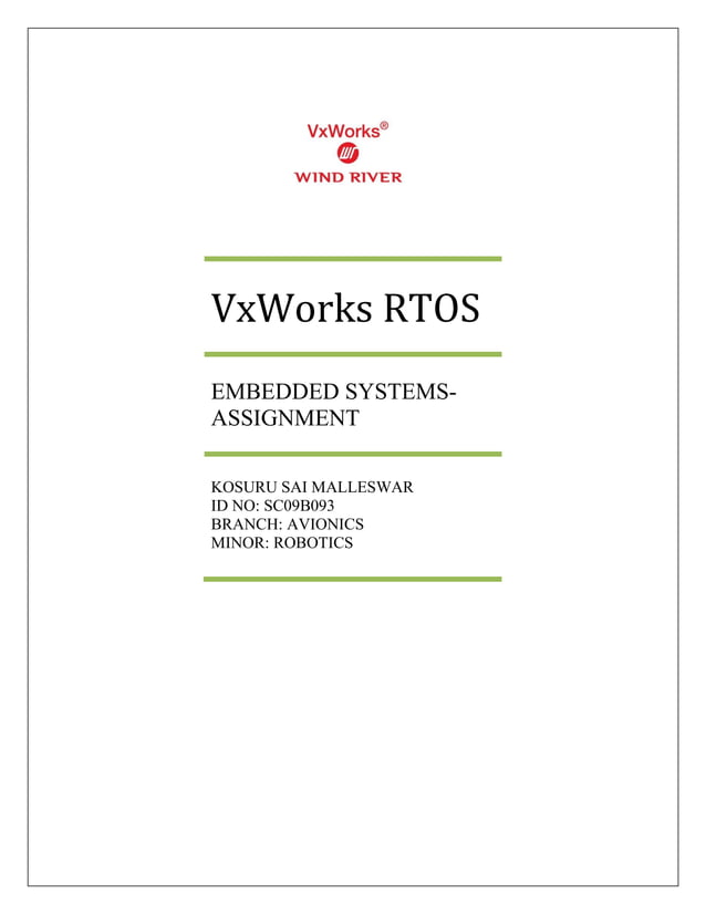 Vx works RTOS | PDF | Operating Systems | Computer Software and Applications