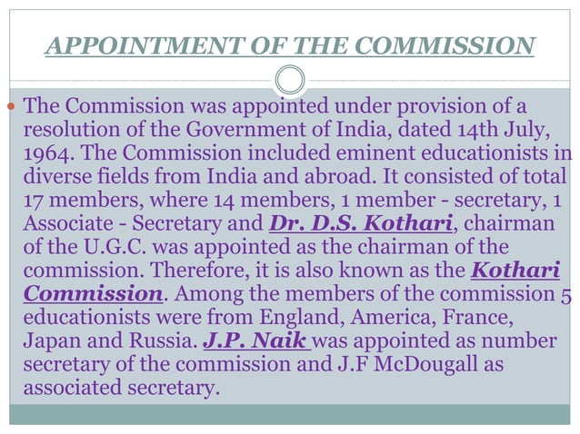 Ppt on kothari commission 1964-66 | PPT