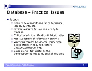 Vya db alerts presentation | PDF | Databases | Computer Software and Applications