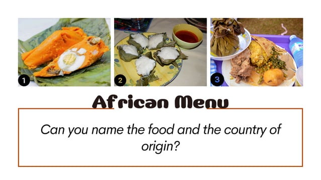 Vyakulani Africa food Quiz Antwerp session | PDF | Cooking | Food & Drink