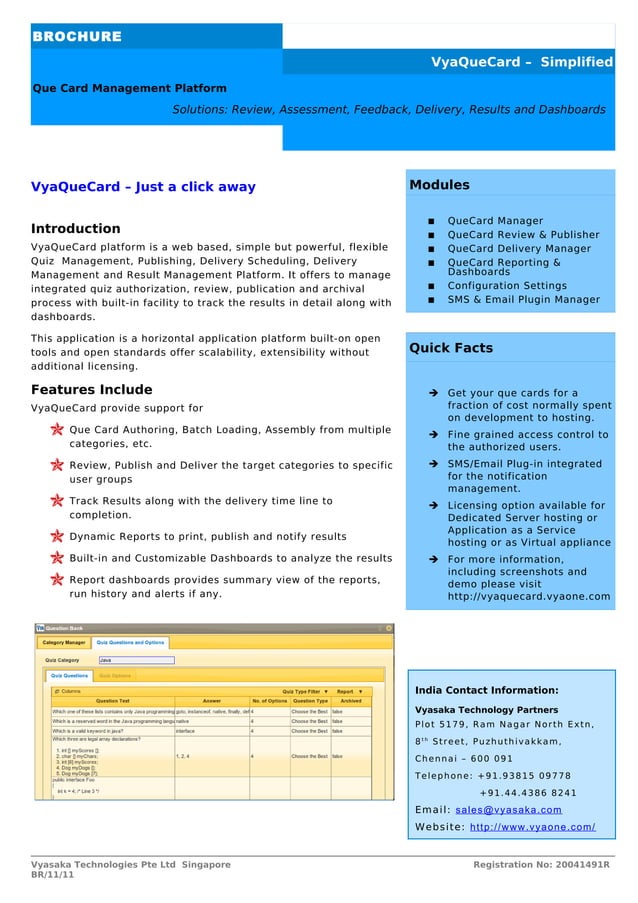 Vya quiz brochure | PDF