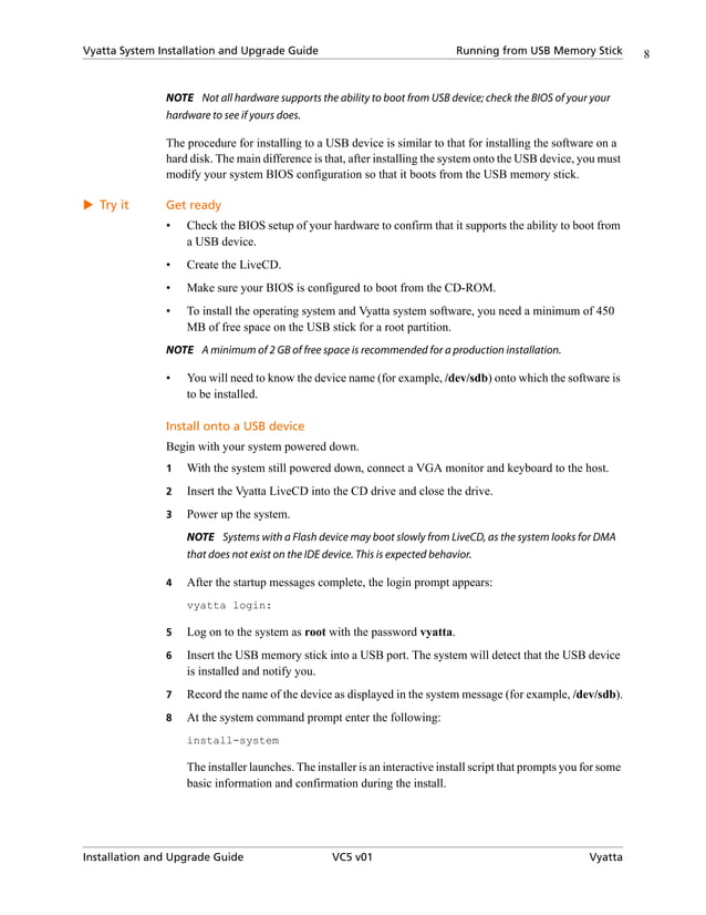 Vyatta Installation And Upgrade Vc5 V01 | PDF