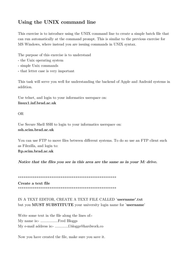 Using The Unix Command Line Pdf