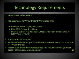 Vyew Instant Workspace | PPTX | Web Conferencing | Computer Software and Applications