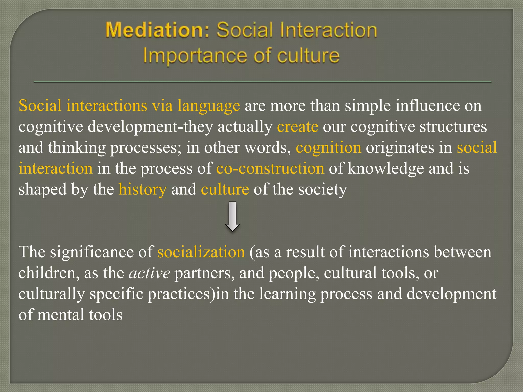Cognitive Approaches to Learning:Socio-cultural theory by Lev Vygotsky ...