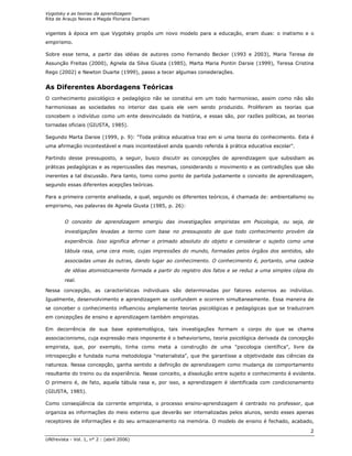 Vygotsky e as teorias da aprendizagem | PDF