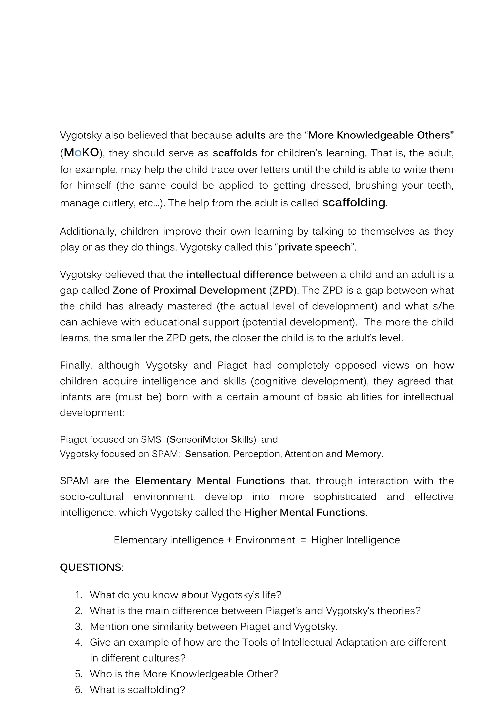 Vygotsky socio cultural theory | PDF